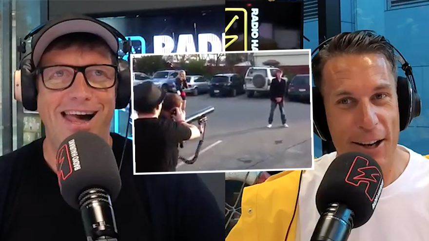 Tim Batt confronts Matt about when he shot him with a t-shirt cannon